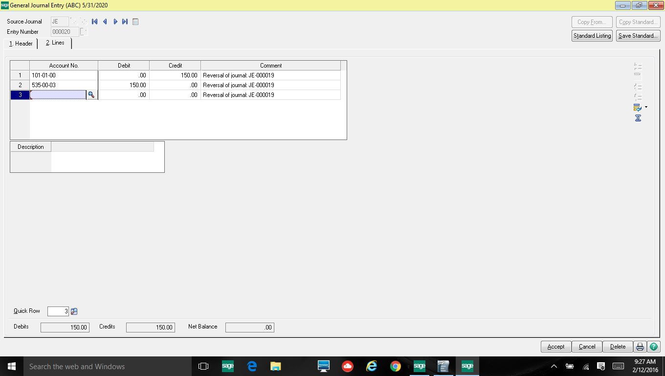 How to do a Journal Reversal in Sage 100 2015 - CASERV